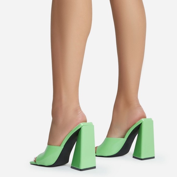 EGO | Shoes | Nwt Ego Avalon Square Peep Toe Sculptured Flared Block ...